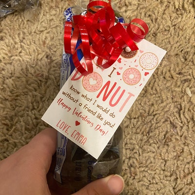 Editable Donut Valentine's Day Tags Friendship Valentine's Day Treat ...