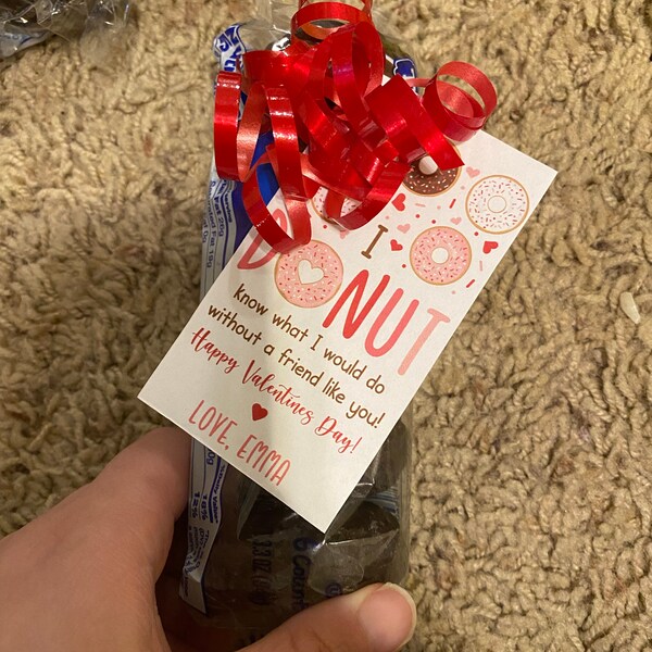 Editable Donut Valentine's Day Tags Friendship Valentine's Day Treat ...