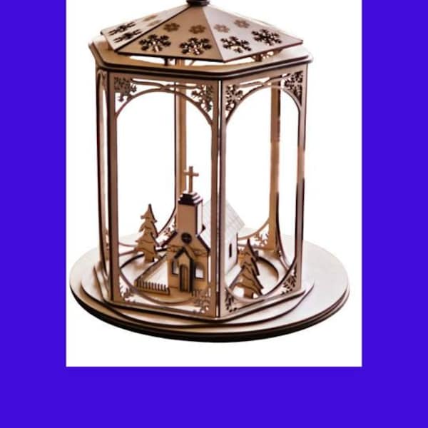 Christmas Lantern "church" Lasercut File - Lightburn, SVG, DXF - Etsy UK
