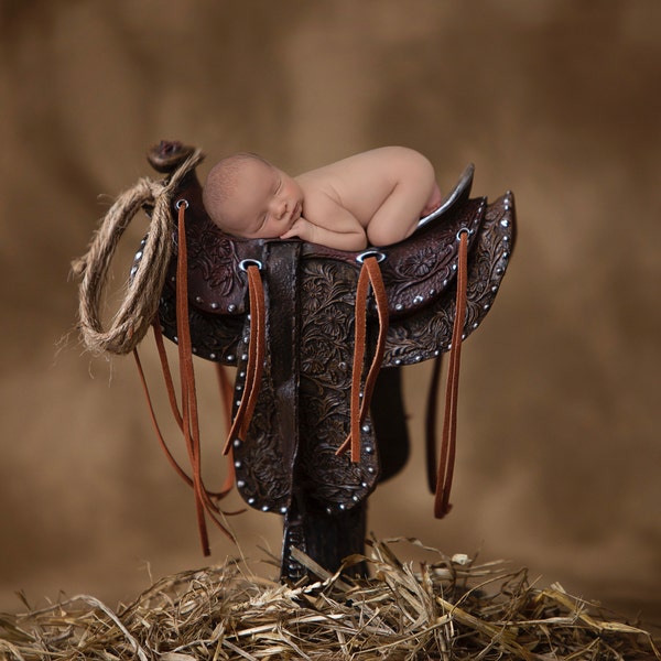 Western Newborn Digital Backdrop, Saddle Newborn Digital Backdrop - Etsy