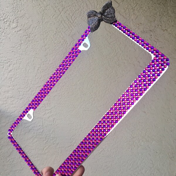 Rhinestone LEOPARD Design ~ Crystal License Plate Frame Bling Handmade ...