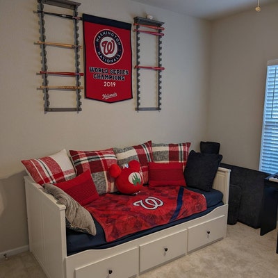 10 Bat Vertical Wall Mount Baseball Bat Rack Display for Full Size Bats ...