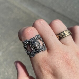 Flame Skull Ring Fire Ring Smoke Skull Fire Skull Biker - Etsy