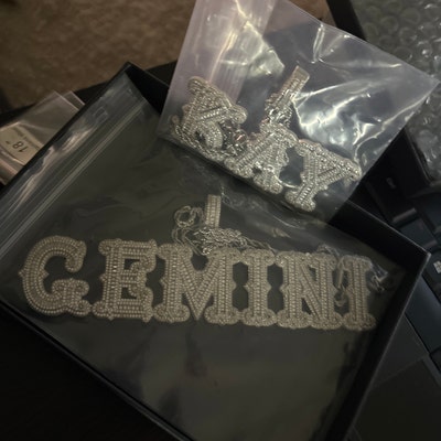 Custom Diamond Icy Script Nameplate Necklace With Tennis Baguette Chain ...