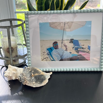 Glossy Beaded Bobbin Picture Frame Lacquered Bobbin Frame Painted ...