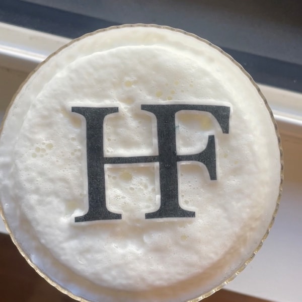 12 CUT-OUT Custom Monogram Edible 2.5 Inch DRINK Toppers, Wedding ...