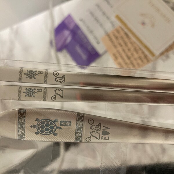 Silver Sea Turtle Design Korean Chopsticks and Spoon_simple Package ...