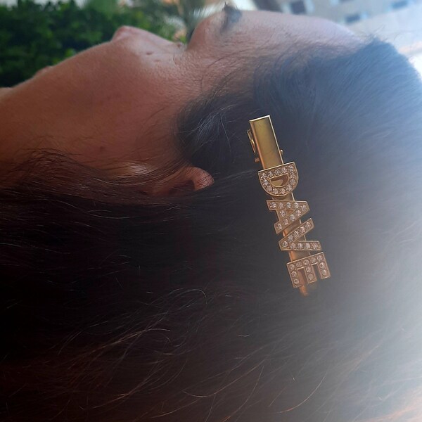 Gold Custom Hair Clips, Personalised Hair Clips, Bobby Pin, Hair ...