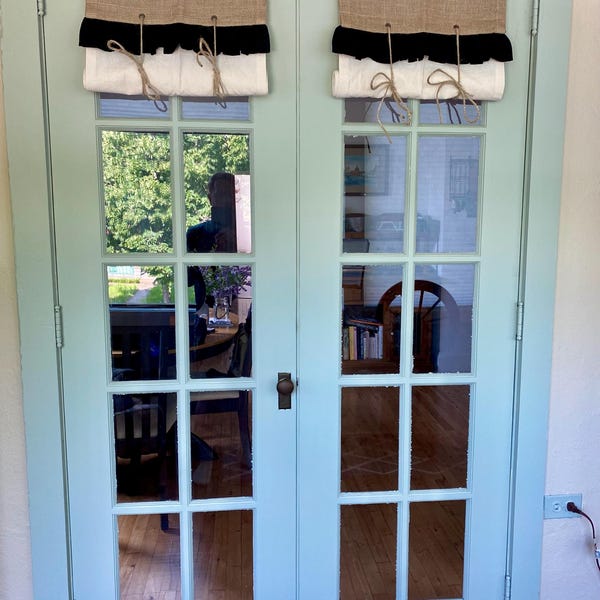 Cottage Valance Natural Beige or White Cotton Country French Curtain ...