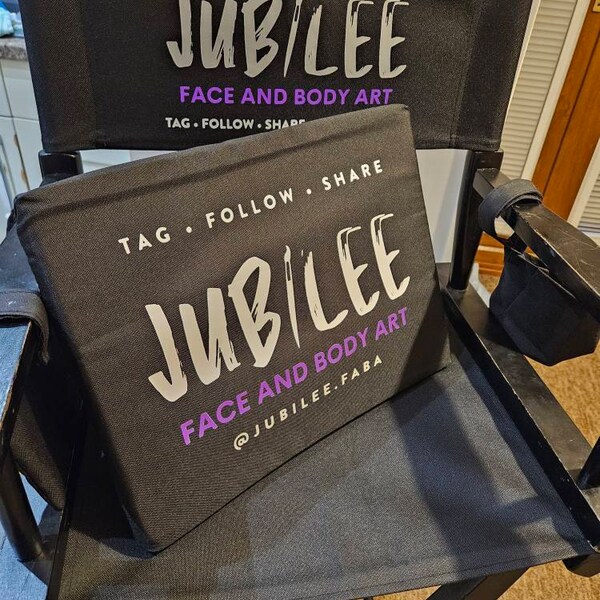 Personalized Grey Director Chair Covers Set for Makeup Artist & Folding ...