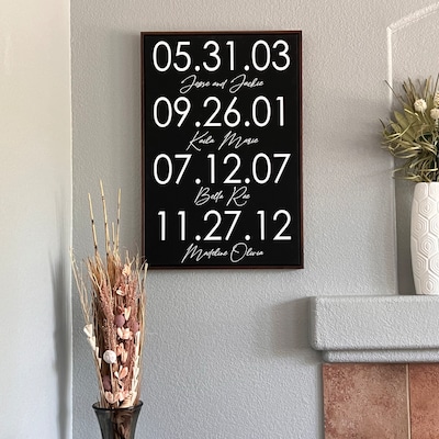 Important Date Art Custom Wood Framed Sign What a Difference a Day ...
