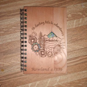 Mountains Personalized Wood Journal Bamboo, Alder, Birch Options - Etsy