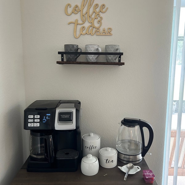 Coffee & Tea Bar Wall Sign, Small, 12in X10in, No Backboard - Kitchen ...