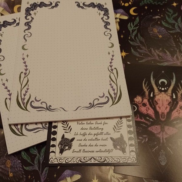 Note Pad A5 50 Sheets Lavendel and Clouds Witch Paper Pixie Cold Design ...