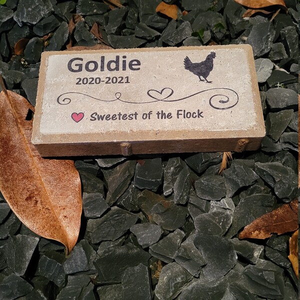 Chicken Memorial Stone - Personalized Pet Memorial Gift - Pet Loss ...