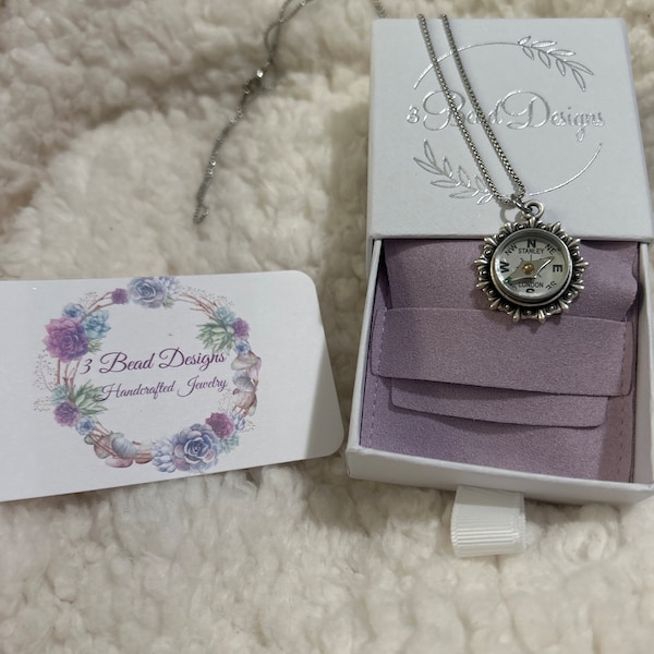 Tiny Sterling Silver Working Compass Necklace, Real Compass Jewelry ...