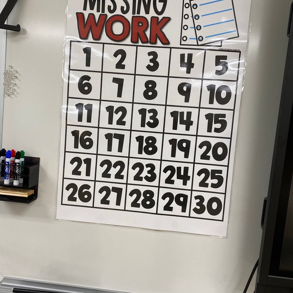 Missing Work Anchor Chart [hard Good] - Set# 1 - Etsy
