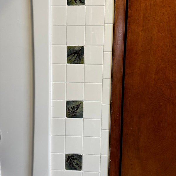 4 Backsplash Accent Tiles 4 Inch Stoneware Ceramic Tiles or Coaster ...