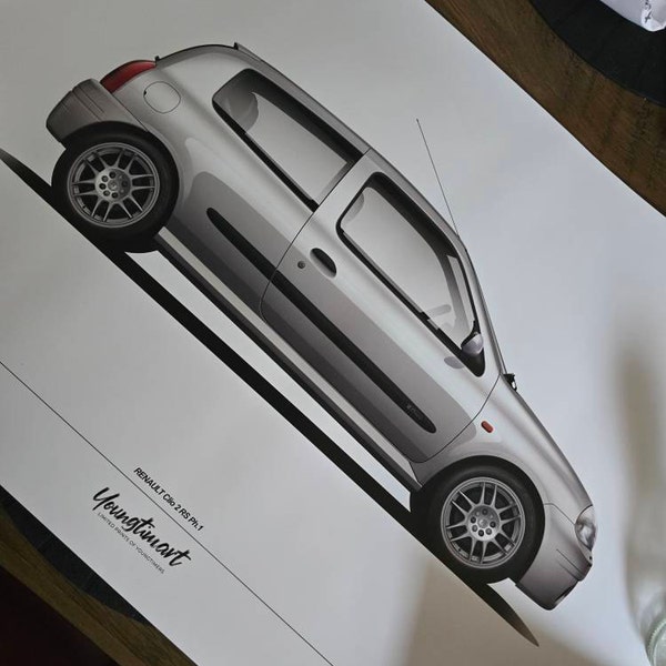 Renault Clio 2 RS Ph.1 Decorative Poster - Titanium Grey - Etsy