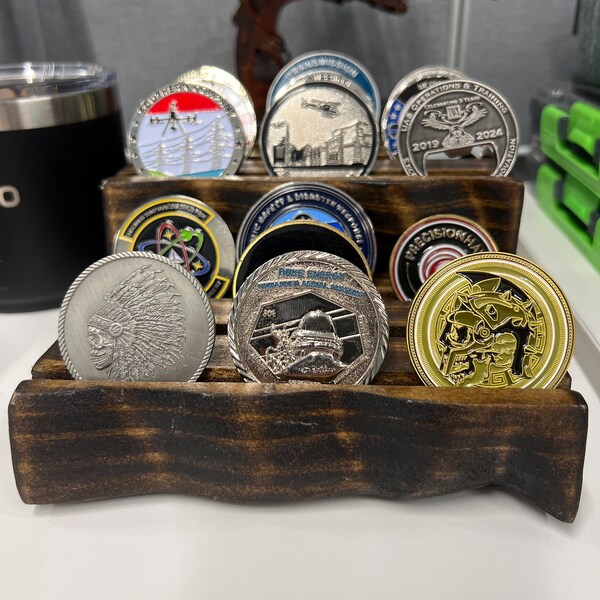 Coin Display Stand for Desk CUSTOM OPTIONS Collection Exhibit Rack ...