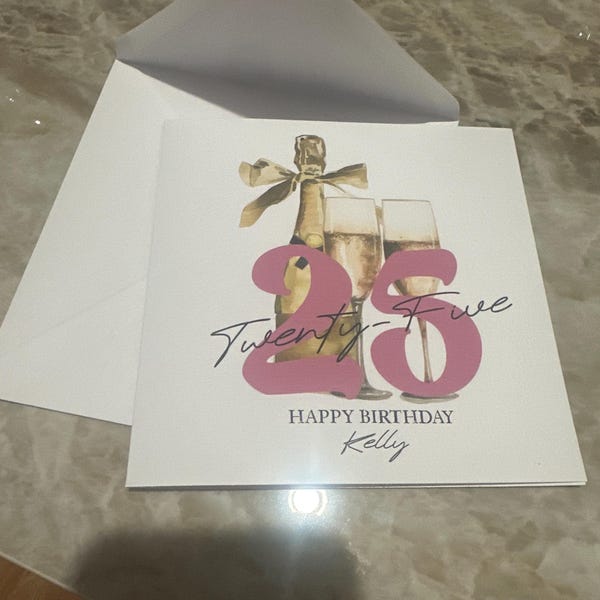 Pink 50th Birthday Greeting Card, Fifty & Fabulous Milestone Birthday ...