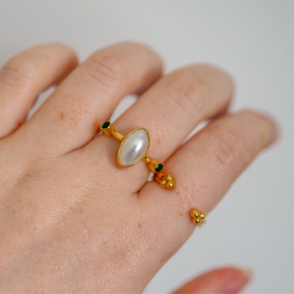 Three Dots Band Silver Ring | Band Ring Gold Over | Mothers Gift ...