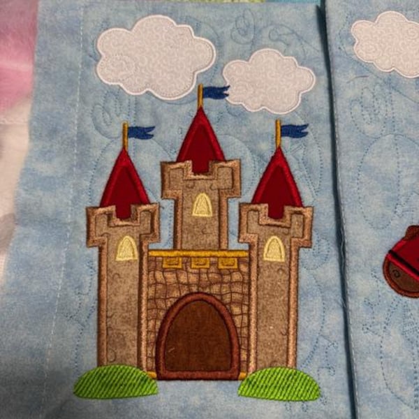 Castle Applique Design. Castle Embroidery Design. Embroidery Applique ...