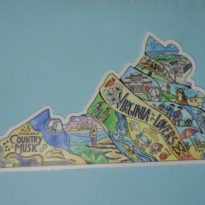Virginia Vinyl Sticker, Virginia Decal, Laptop Decal, Phone Decal ...
