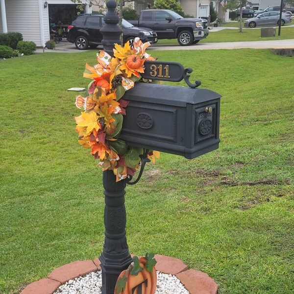 Summer Mailbox Swag, Mailbox Swag, Spring Mailbox Wreath, Mailbox ...
