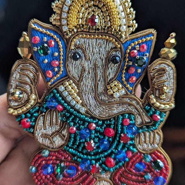 Embroidered UFO, Alien Brooch, Beaded Brooch, Flying Object, Alien ...