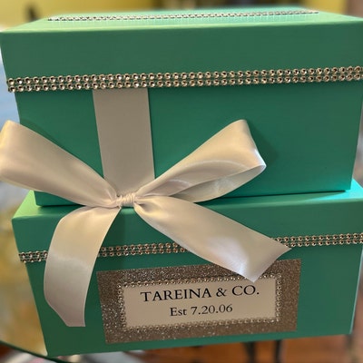 Royal Blue Card Box Centerpiece, Baby Blue Card Box or Birthday Card ...