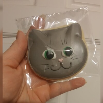 Cat Face Sugar Cookies 1 Dozen - Etsy