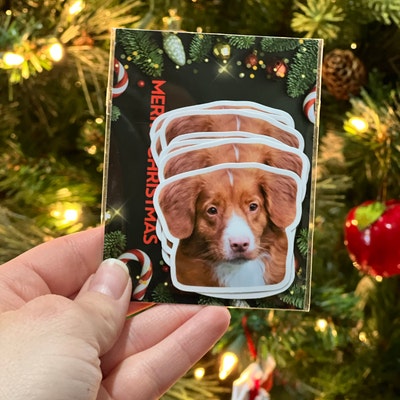 Christmas Stocking Stuffer Sticker of Family Pet - Etsy