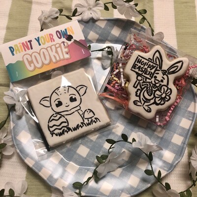 Paint Your Own Cookie Printable Bag Toppers Set of 3 Plus Tag for PYO ...