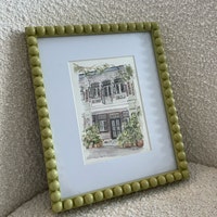 Glossy Beaded Bobbin Picture Frame Lacquered Bobbin Frame Painted ...