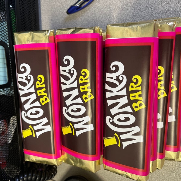 Wonka Chocolate Bar Label Digital PDF for Hershey's 1.55oz DIY Wrapper ...