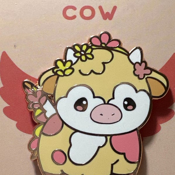 Cute Flower Cow Sticker, Rainbow Cow Sticker Set, Cow Stationary, Cute ...