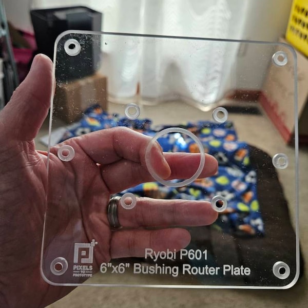 Ryobi P601 Router Base Plate — 6" × 6" Acrylic | Fits P601 PCL424B ...