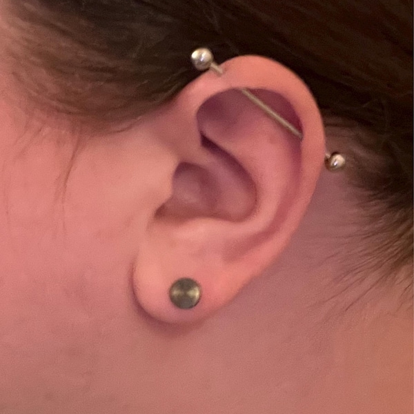 Extra Long Post Earrings, 7mm Black Stud Earrings for Men, Thick ...