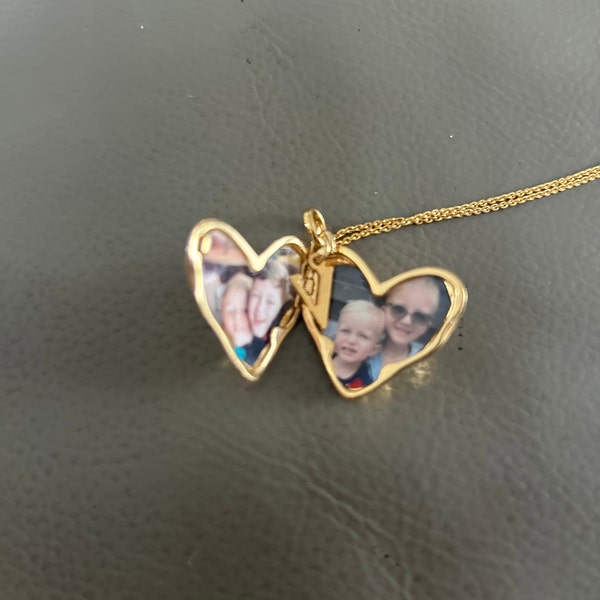 Printed Love Heart Locket Photo Print Mini Heart Photo Printed for ...