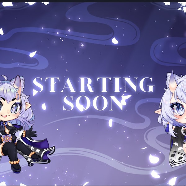 Night Flower - Twitch Streamer Set | Vtuber Overlay | Background ...