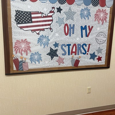 Fireworks July 4th Patriotic Bulletin Board Summer Bulletin Board Kit ...