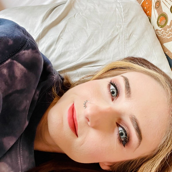 Silver Sun Septum Ring, Infinity Hoop, Silver Moon Nose Ring, Sun ...