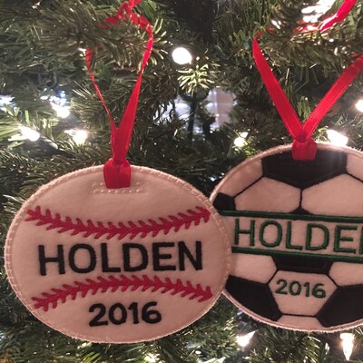 Football Ornament Custom Felt Football Ornament Personalized Football ...