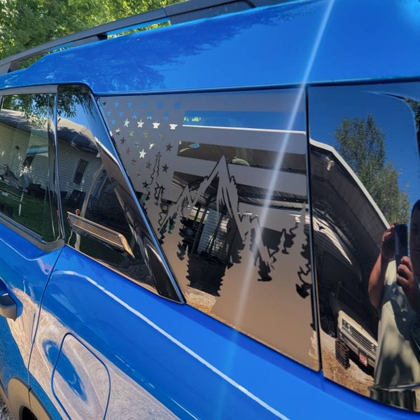 American Flag Mountain Scene Rear Side Window Decals for 2021+ Ford ...