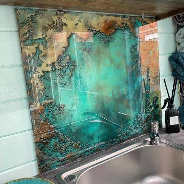 Glass Kitchen Backsplash Behind Stove, Mosaic Mermaid Glass Backsplash ...