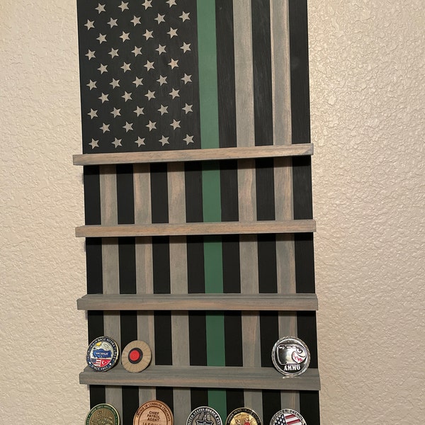 Brothers in Blue Flag Challenge Coin Rack, Thin Blue Line Challenge ...