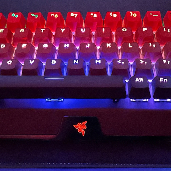 Gradient Black and Red Keycap Set, OEM Profile, Shine-through, PBT ...