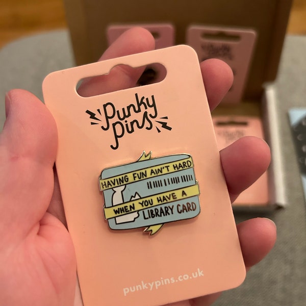 Having Fun Ain't Hard When You Have A Library Card Enamel Pin ...