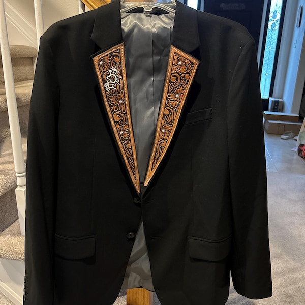 Custom Leather Lapels & Pockets (YOU Send Me the Suit) - Etsy